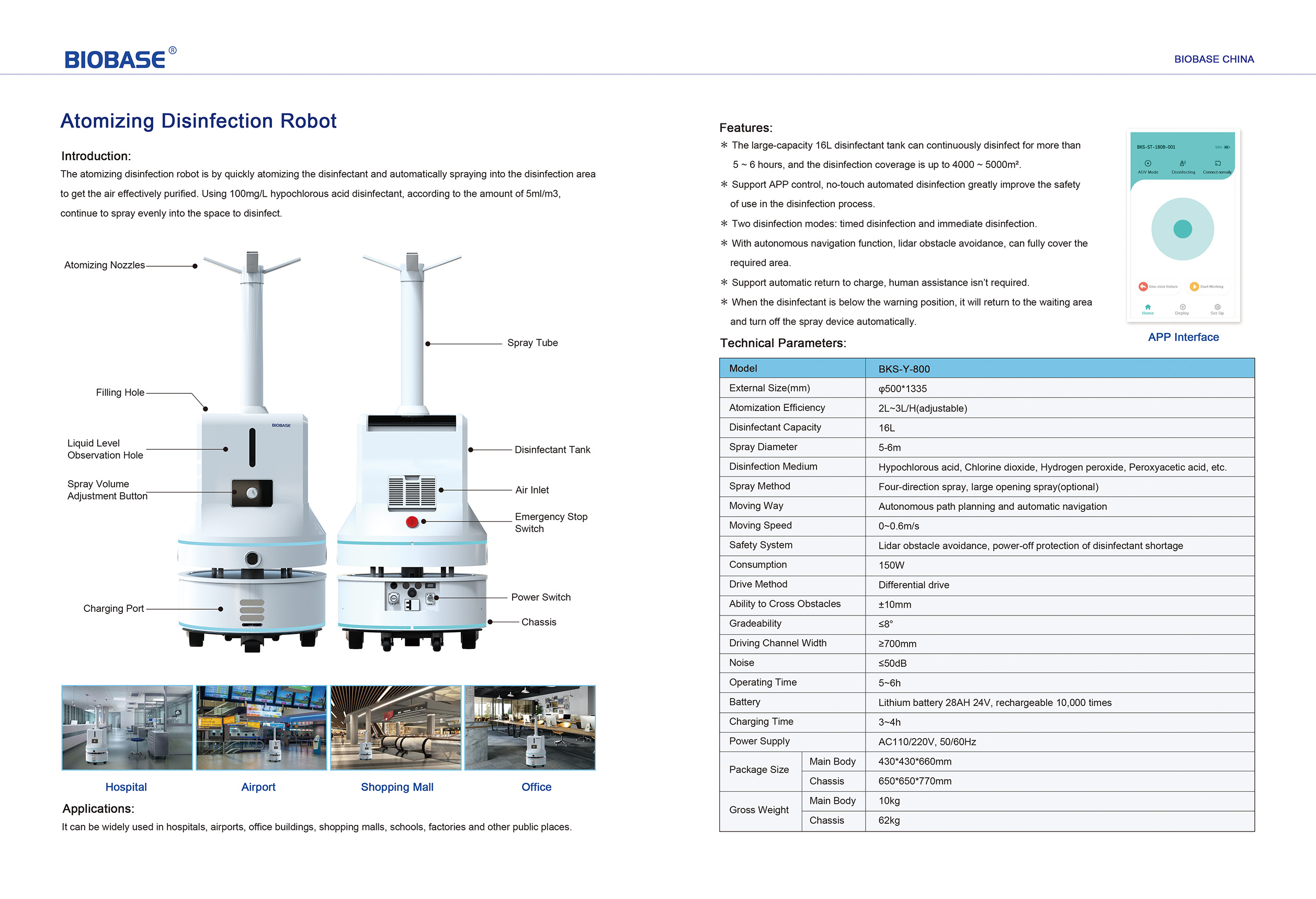 Atomizing Disinfection Robot - BIOBASE