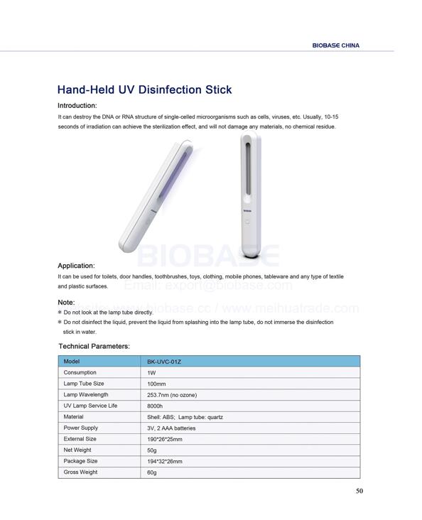 Hand-held UV Disinfection Stick - Buy BIOBASE